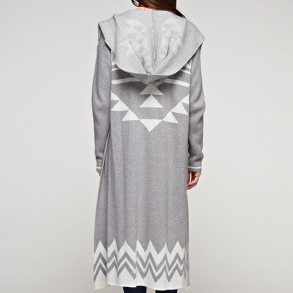lovestitch | Sweaters | Nwt Aztec Long Hooded Cardigan Duster | Poshmark